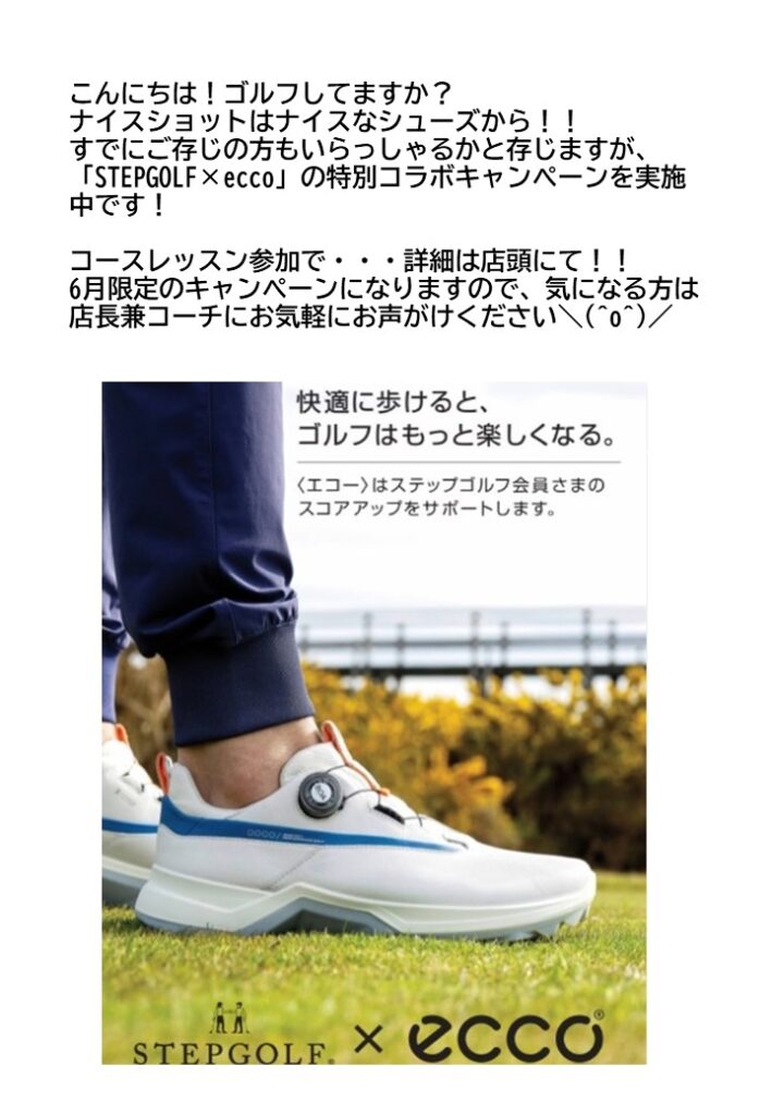 STEPGOLF×eccoの特別コラボキャンペーン実施中！ | インドアゴルフ業界で店舗数No1,STEPGOLF