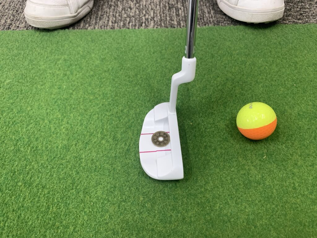 コインをヘッドの上に置いてストローク | インドアゴルフ業界で店舗数No1,STEPGOLF